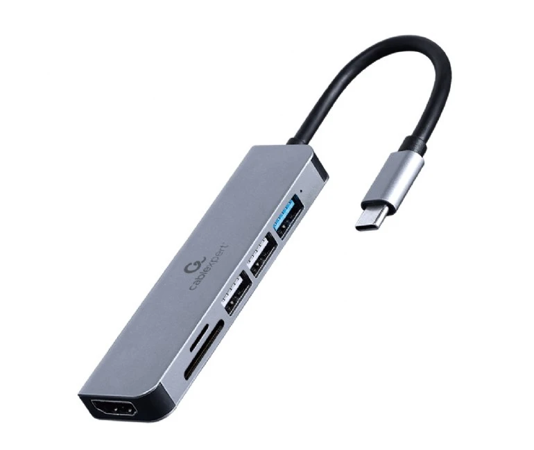 Gembird Cablexpert (A-CM-COMBO6-02) USB Tip-C 6u1 USB HUB