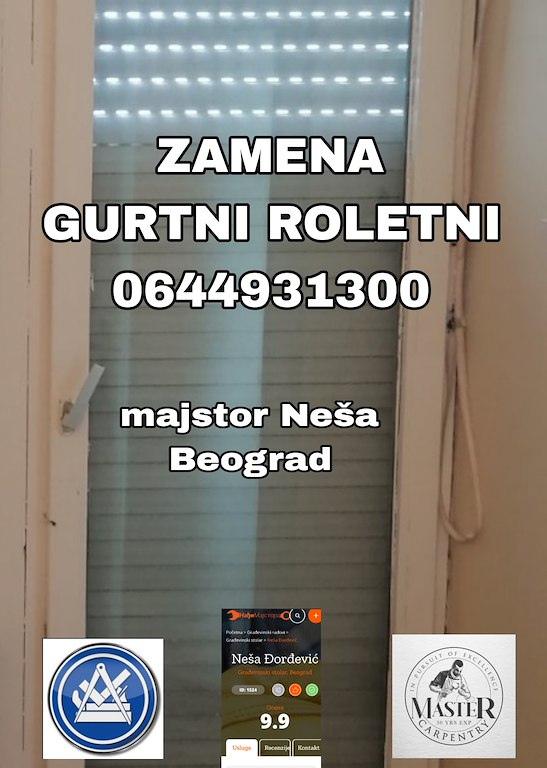 Zamena gurtne roletne Popravka drvenih prozora i vrata