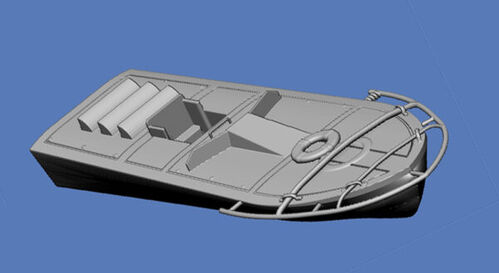 NEW! Germania-Figuren 48-WW2-1400 WW2 Marine Explosive Boat Linse Full Hull Model