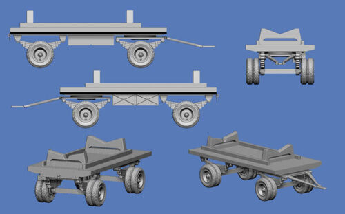 NEW! Germania-Figuren 72-WW2-1403 WW2 Marine Transport Trailer For Linse Explosive Boat