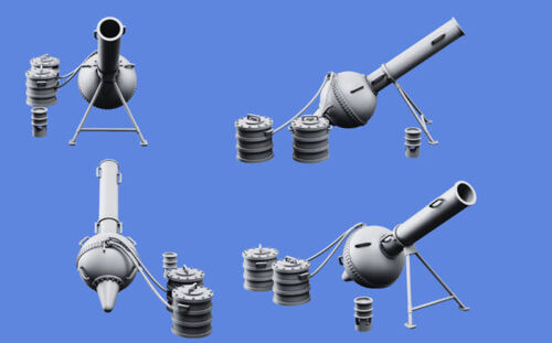 NEW! Germania-Figuren 72-WW1-0104 WW1 Pneumatic Mortar 320mm