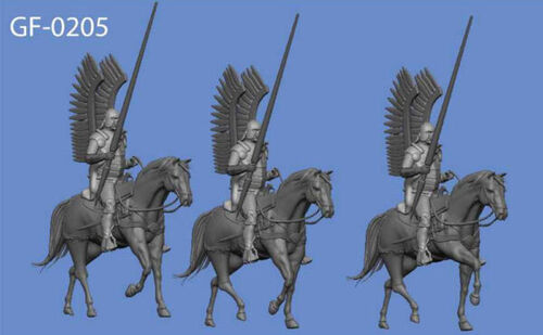 Germania-Figuren 72-0205a Vienna 1683 Polish Army Winged Hussars Trotting Horses Reloaded Lance Version A