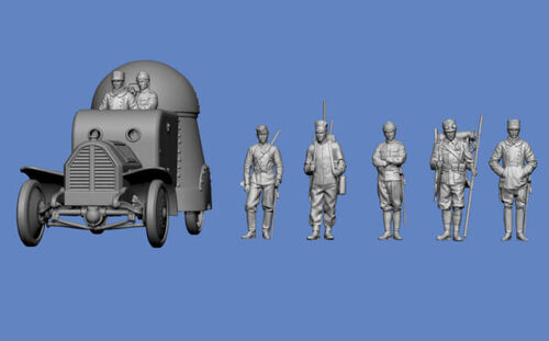 Germania-Figuren 35-WW1-0002 Crew For Austro Daimler Armored Car