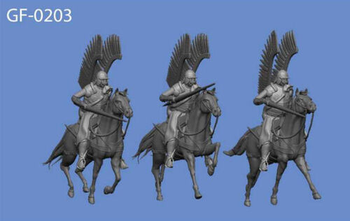 NEW! Germania-Figuren 48-0203a Vienna 1683 Polish Army Winged Hussars Galloping Horses Version A