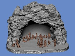Germania-Figuren 72-StoneAge-0006 Cave Of Stone Age People, FDM Printing