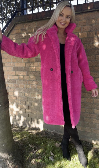 Teddy krzneni pink kaput