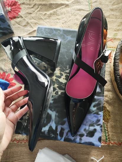 Crne lakovane cipele -PS Fashion - SNIZENO