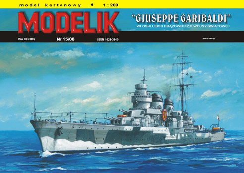 Modelik 15_08 GIUSEPPE GARIBALDI WŁOSKI LEKKI KRĄŻOWNIK Z II WOJNY ŚWIATOWEJ
