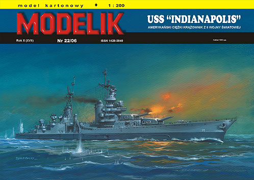 Modelik 22_06 US cruiser USS INDIANAPOLIS