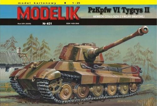 Modelik 04_21 PzKpfw VI Tygrys II niemiecki czołg ciężki z II wojny światowej