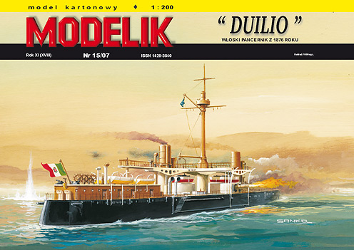 Modelik 16_07 DUILIO Włoski pancernik z 1876 roku