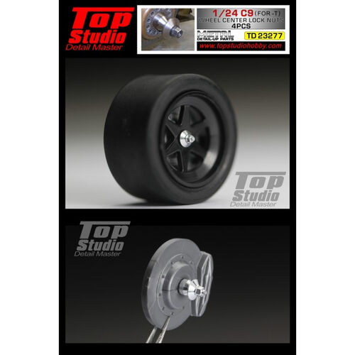 Top Studio TD23277 C9 Wheel Center Lock Nuts (4 pcs / for Tamiya Kits)