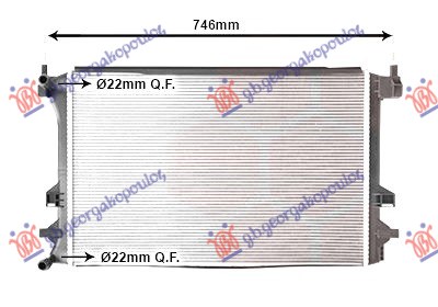HLADNJAK MOTORA 1.0TSI/1.5TSI BENZIN (MANUELNI/AUTOMATSKI) (623×411) (NRF) VW POLO 2017-2021 (AW1/BZ1) (OEM: 2Q0121253D)