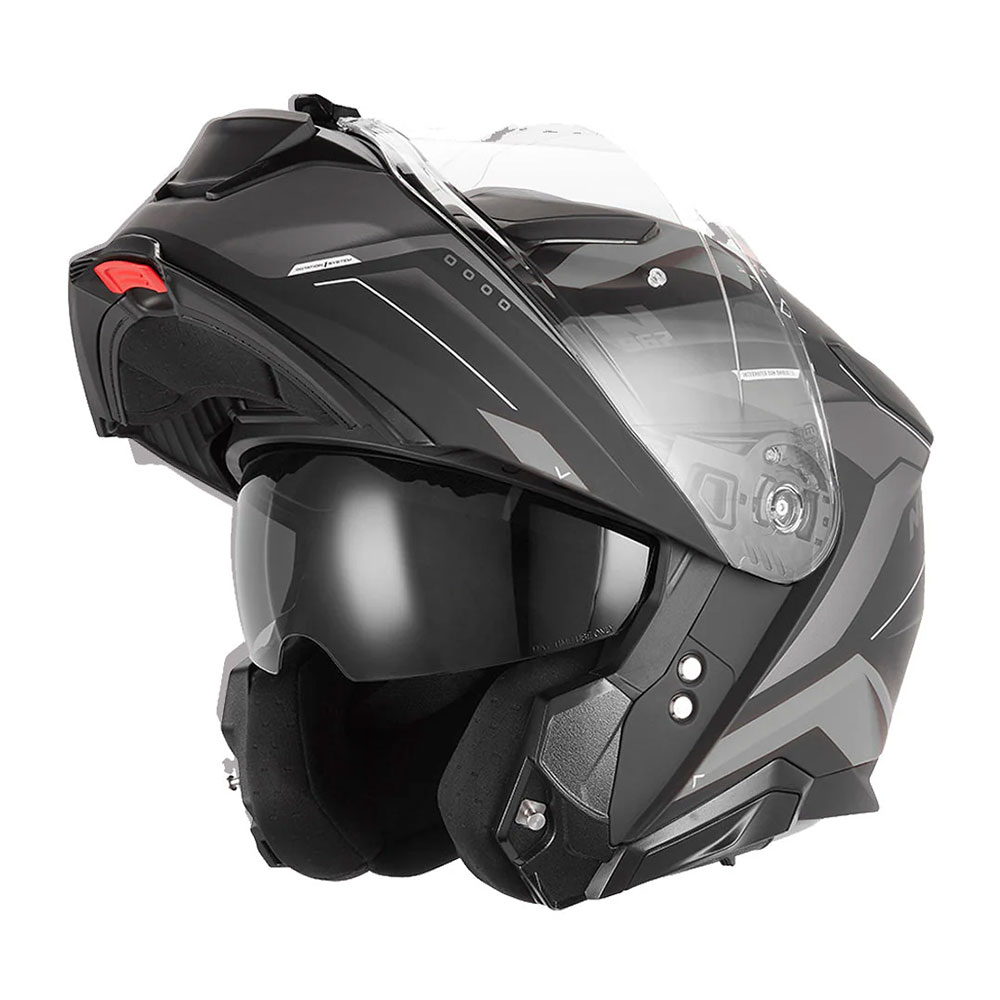 Kaciga za motor NOX Flip Up N967 CONQUER sa naočarima mat crno srebrna