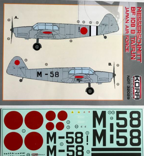 Kora Models NDT32029 Messerschmitt Bf 108B Taifun Japan AF