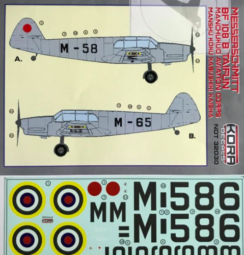 Kora Models NDT32030 Messerschmitt Bf 108B Taifun Machukuo Aviation Corps