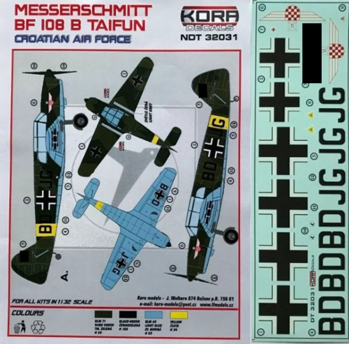 Kora Models NDT32031 Messerschmitt Bf 108B Taifun Croatia AF