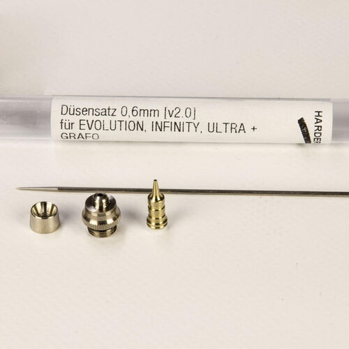 NEW! Harder & Steenbeck 123724 Nozzle Set 0,6 mm (Version 2.0) for Evolution, Infinity, Ultra + Grafo