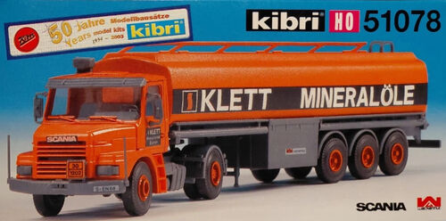 NEW! Kibri 11078 Scania 2 -axle with 3 -axle KLETT MINERALO Tanker Semi-Trailer