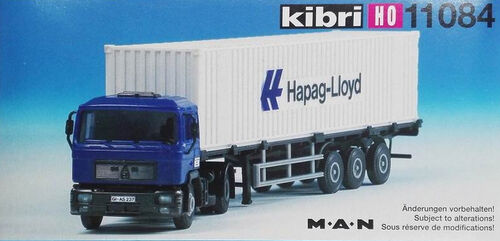 NEW! Kibri 11084 MAN 2-axle with 3-axle Container Semi-Trailer with Load