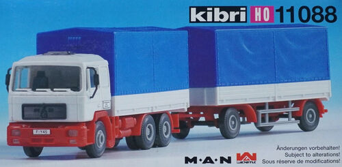 NEW! Kibri 11088 MAN 3-axle Box with Tarpaulin and 2-axle Trailer