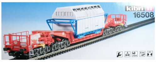 NEW! Kibri 16508 Uaai 819 Flat Wagon with Castor Load