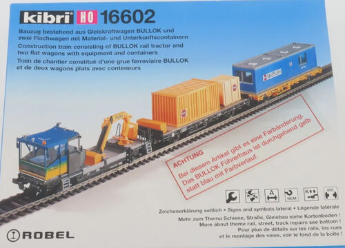 NEW! Kibri 16602 Repair Train - Robel Railcar and two 2-axle Wagons