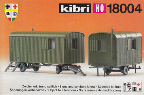 NEW! Kibri 18004 Two-axle and 1-axle Barracks Wagon Bundeswehra