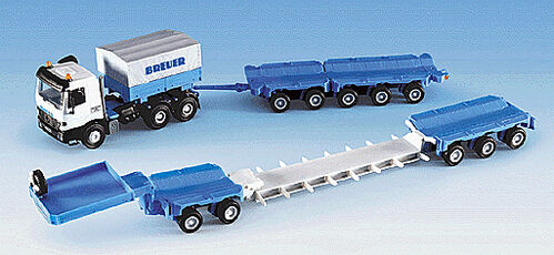 NEW! Kibri 11166 Mercedes Benz 3-axle with 5-axle modular Trailer and 5-axle Semi-Trailer