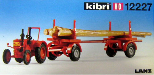 NEW! Kibri 12227 Lanz Tractor with 2-axle Trailer, Long Load and Load