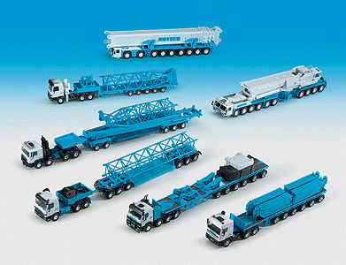 Kibri 13007 Gottwald Crane Transport - Set 7 Vehicles