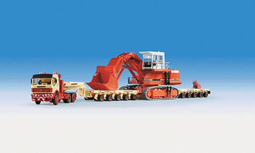 NEW! Kibri 13504 Mercedes Benz 3-axle with Model Semi-Trailer with LIE Excavator Load