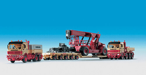 NEW! Kibri 13521 Mercedes Benz Two Tractors with 10-axle Semi-Trailer with Lift Load