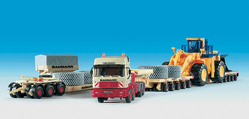 NEW! Kibri 13522 MAN 4-axle with Semi-Trailers with Wheel Loader Load