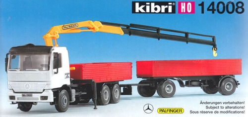 NEW! Kibri 14008 Mercedes Benz Actros 3-axle with Loading Crane and Trailer