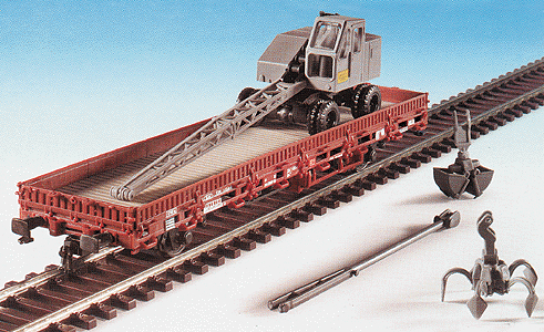 NEW! Kibri 16261 Flat Wagon 2-axle Brown with Excavator Load