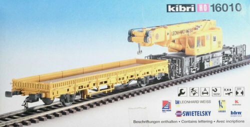 NEW! Kibri 16010 Gottwald Railway Crane with 2 -axle Platform Wagon