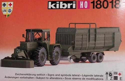NEW! Kibri 18018 Tractor with mower and 2-axle hay Trailer