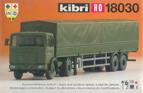 NEW! Kibri 18030 MAN 2 -axle with Semi-Trailer Box with tarpaulin Bundeswehra