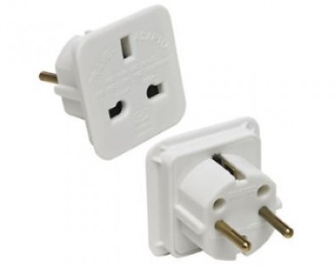 E-GREEN Adapter Euro utikač - UK utičnica bela