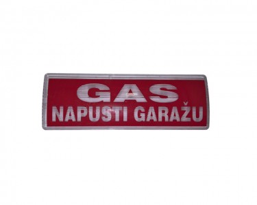 COFEM Svetleci panel Gas - jednostrani + nalepnica GAS NAPUSTI GARAŽU