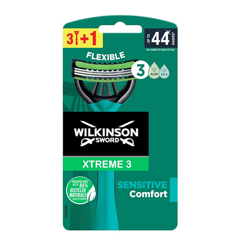 Wilkinson sword extreme sensitive muški brijač 3kom+1kom gratis