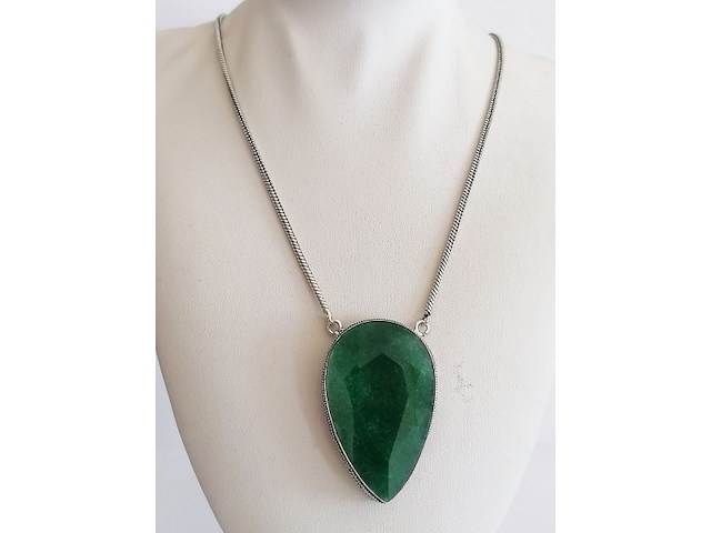 Ogrlica Srebro 925 Prirodan EMERALD