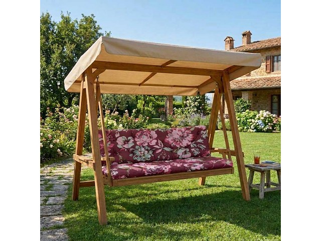 Jastuci za Baštensku Ljuljašku 180x65x65cm BORDEAUX RETRO