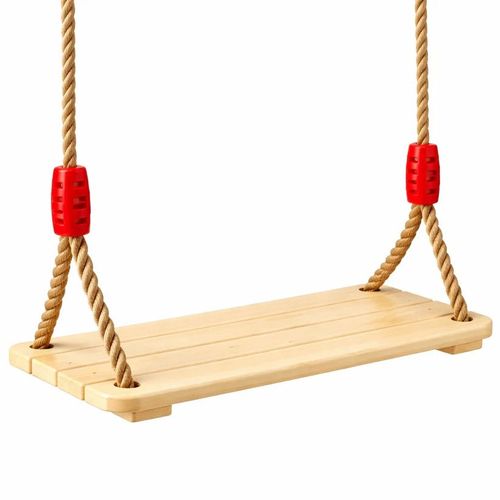 Kinder Home Dečija Drvena Ljuljaška Za Dvorište Sa Konopcima – Prirodno Drvo 33 cm