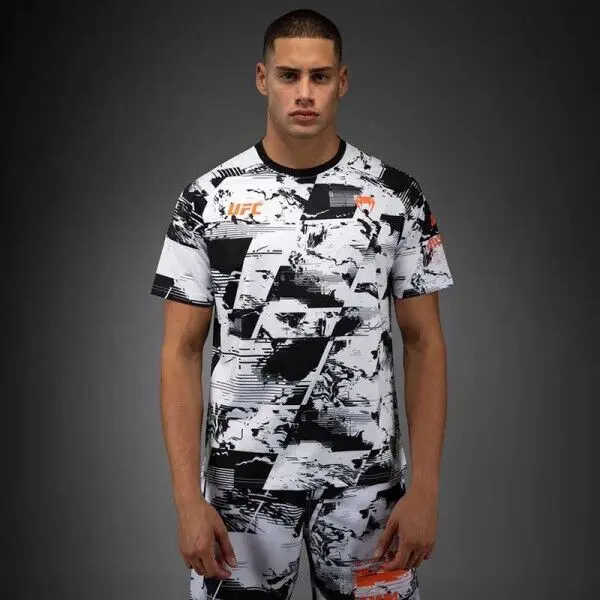 Venum Muška majica UFC Zenith Authentic Fight Week Dry Tech, Crno-bela