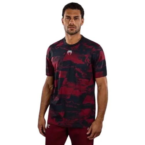 Venum Kompresiona majica Rashguard UFC Zenith Authentic Fight Week, Kratak rukav, Bordo-teget