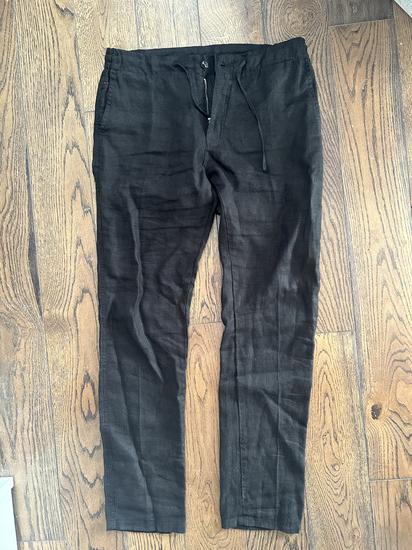 Loro Piana lanene pantalone crne