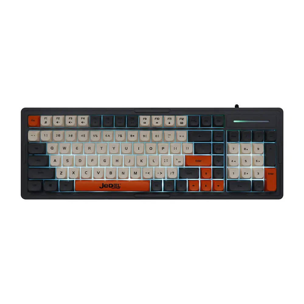 Jedel Žična gejmerska tastatura K32C, Mehanička, LED Light Keyboard, Crna