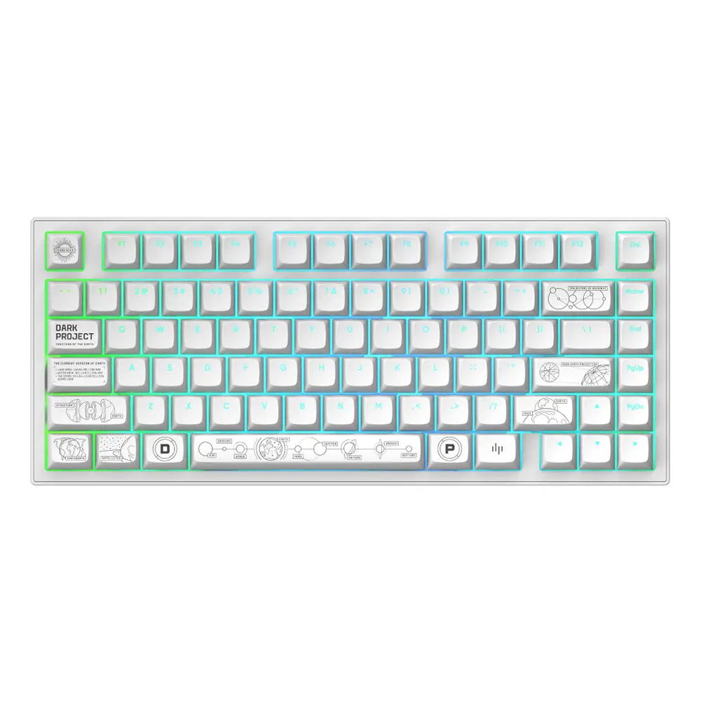 DARK PROJECT Bežična mehanička gaming tastatura ALU Terra Nova, Bela